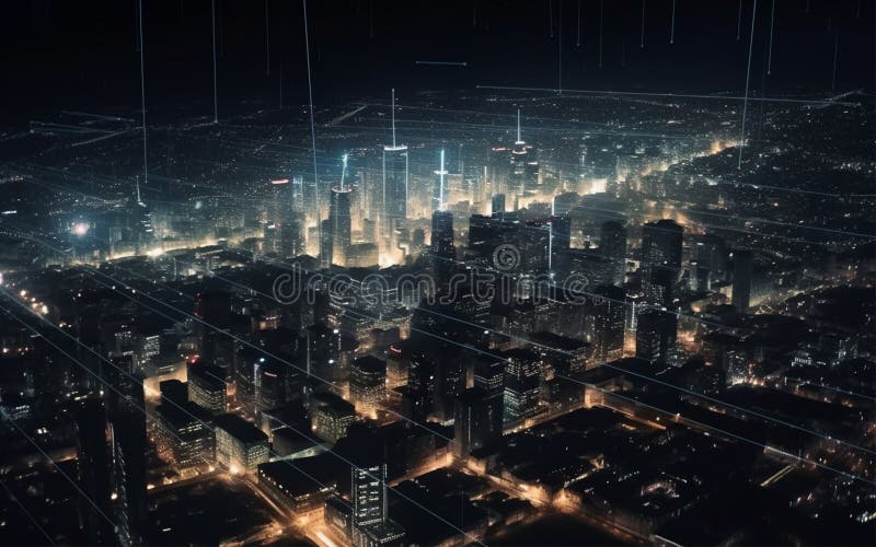 Internet of Things, Smart City, High Speed Connection, Digital Blue ...