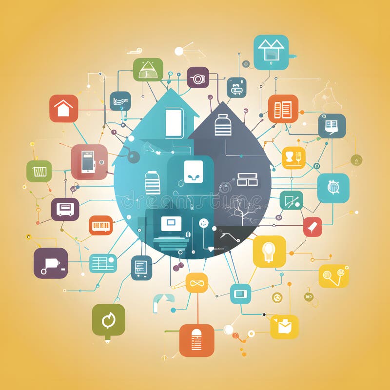 Internet of Things Smart Home Connected Devices Automation Created with ...