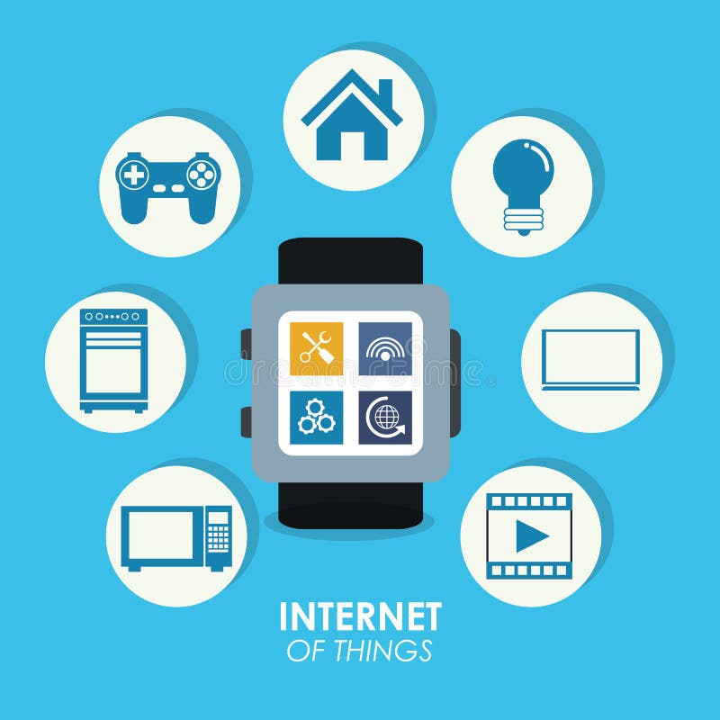 Internet of Things Smart Watch Trendy Social Media Stock Vector ...