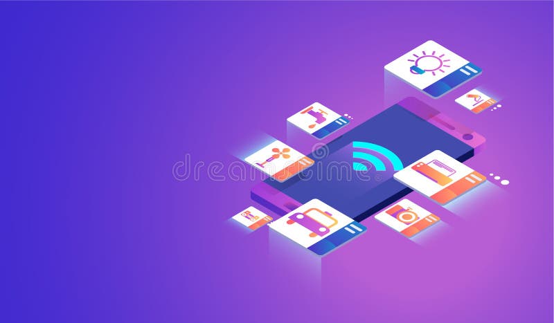 Internet of Things on Smartphone Concept. Vector Stock Vector ...