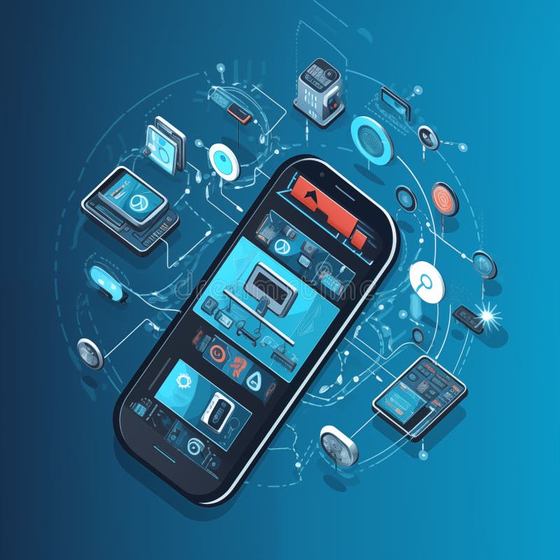 Internet of Things Technology Concept. by Generative Ai Stock Illustration - Illustration of ...