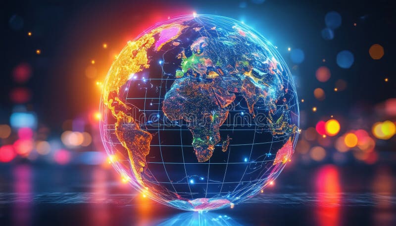 IoT a world interconnected stock illustration. Illustration of ...