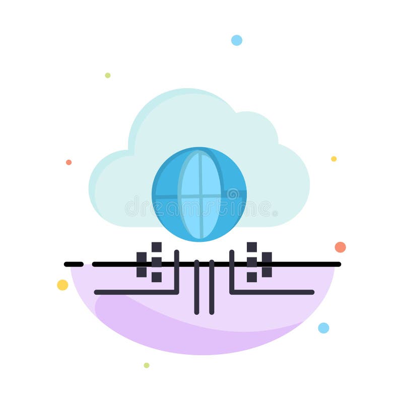 Internet, Think, Cloud, Technology Business Logo Template. Flat Color ...