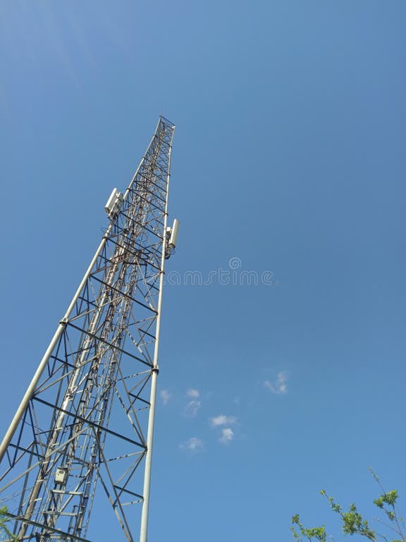 Internet Tower with Clear Blue Sky Stock Image - Image of skyscraper ...