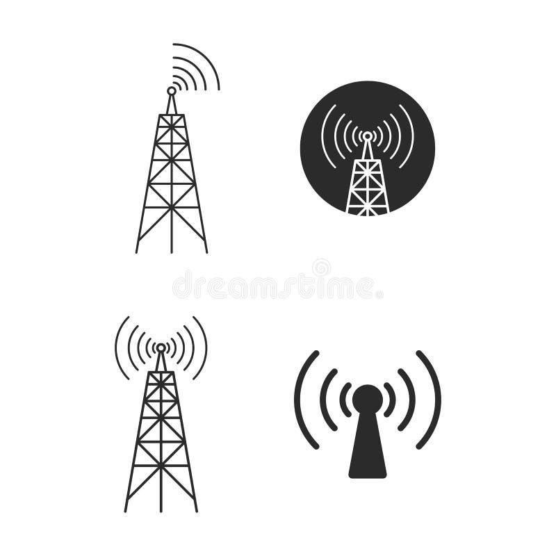 Internet tower icon stock vector. Illustration of global - 262145935