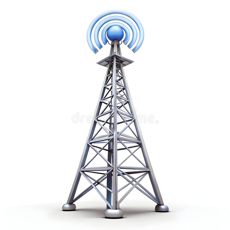 Internet Tower on White Background Stock Illustration - Illustration of ...