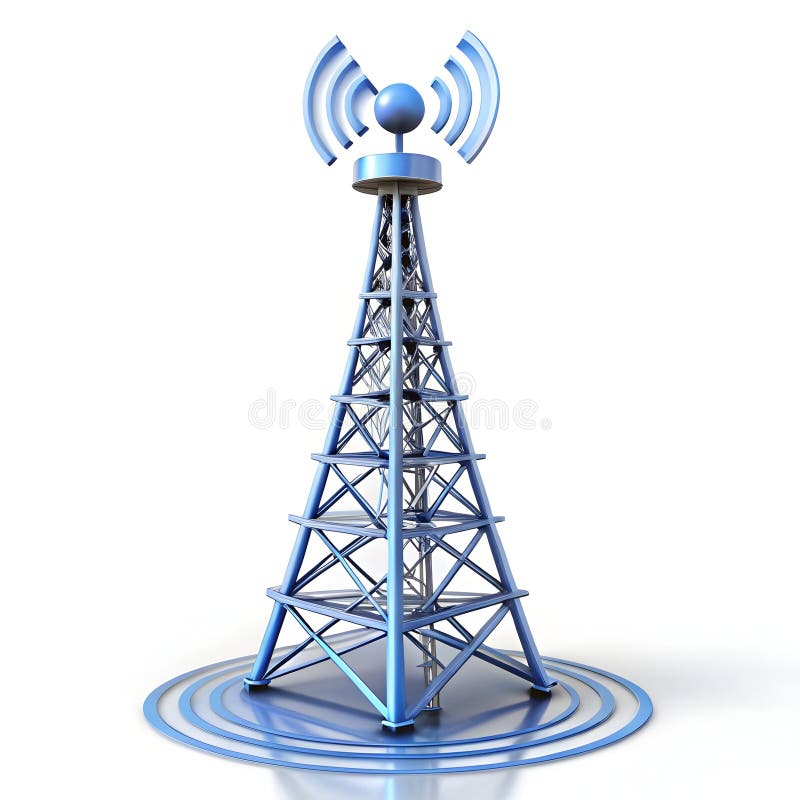 Internet Tower Stands Prominently Stock Illustration - Illustration of ...