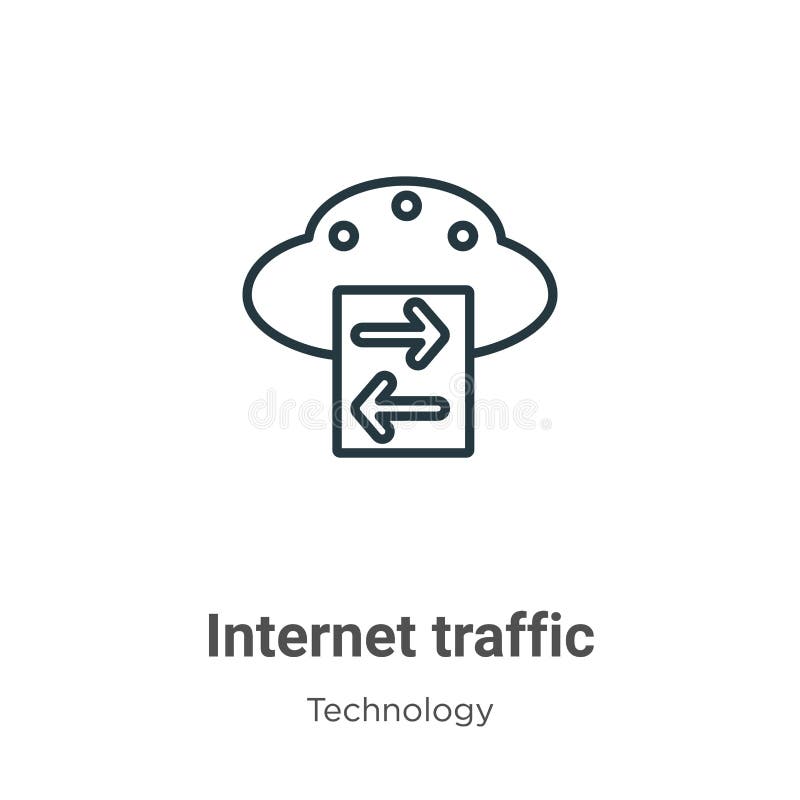 Internet Traffic Outline Vector Icon. Thin Line Black Internet Traffic ...