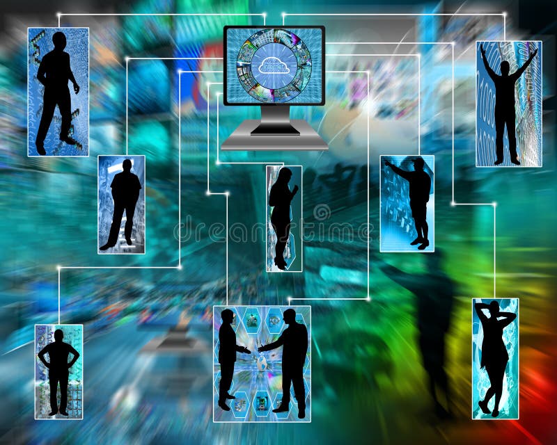 Internet unites humanity stock illustration. Illustration of networking ...