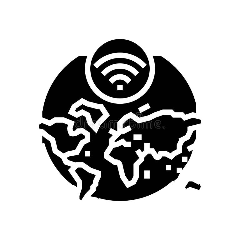 Internet Usage Density Map Glyph Icon Vector Illustration Stock ...