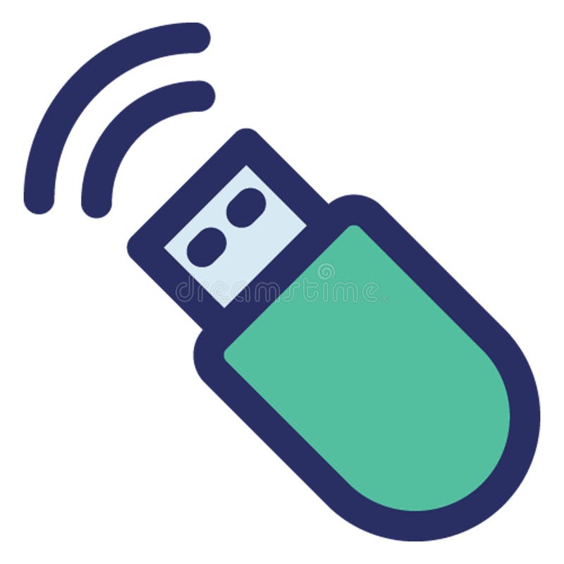 Internet Usb Key Isolated Vector with Outline Icon Which Can Easily ...