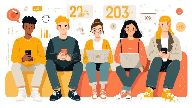 2025 Internet Use Statistics Comparison Chart Showcasing Generational ...