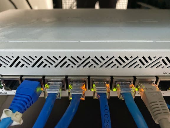 Internet or UTP Network Cable Connected To the Patch Panel or Router ...