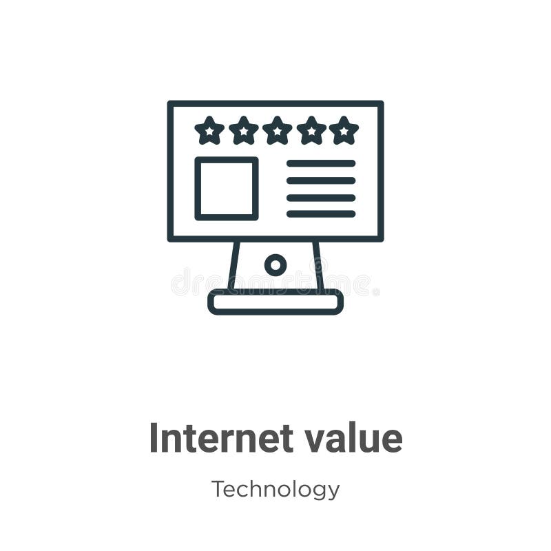 Internet Value Outline Vector Icon. Thin Line Black Internet Value Icon ...