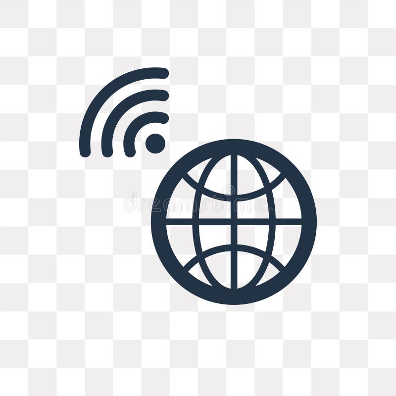 Internet Vector Icon Isolated on Transparent Background, Linear Stock ...