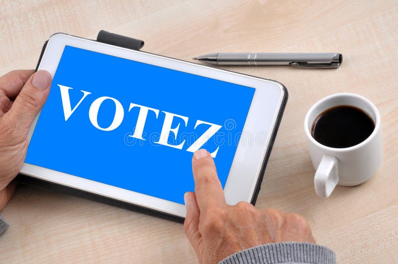 Electronic Voting Concept with a Touchscreen Tablet Stock Photo - Image ...