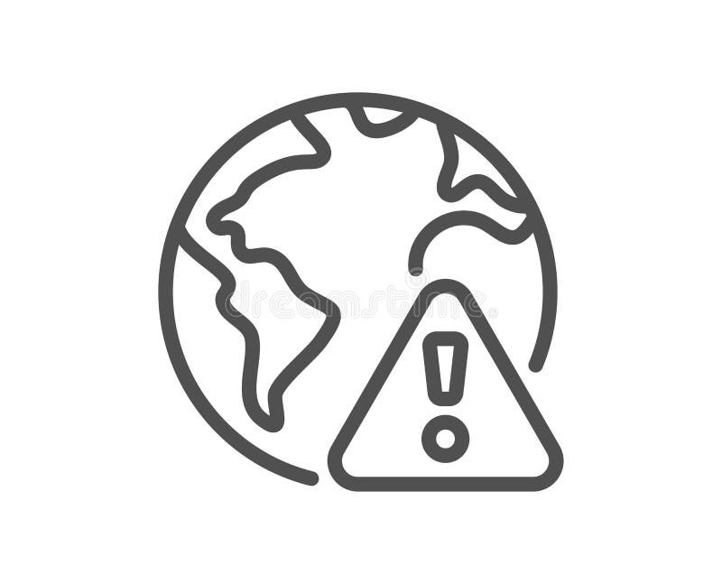 Internet Warning Line Icon. Attention Triangle Sign. Vector Stock ...