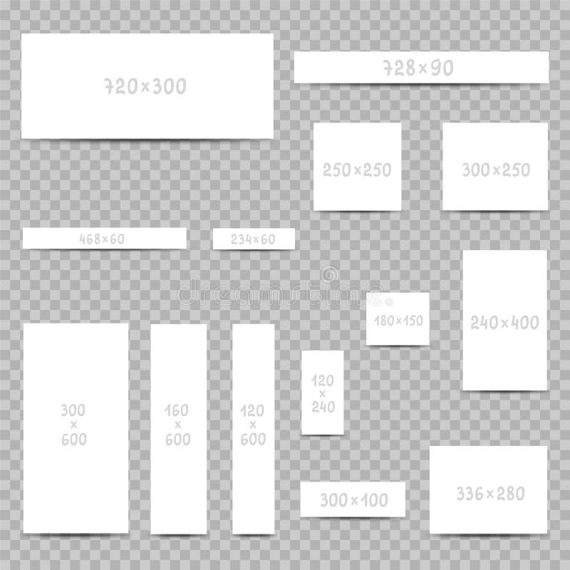 Internet Web Banner Size Templates Stock Vector - Illustration of page ...