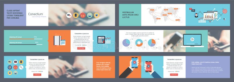 Internet Web Banners Template for Business Communication Stock Vector ...