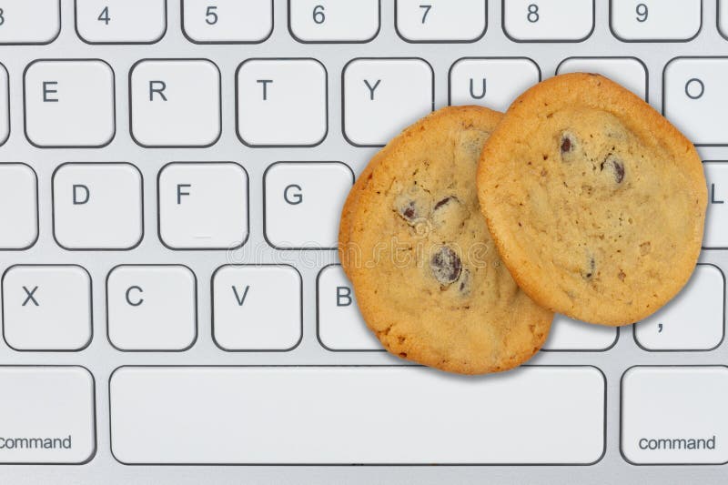 Internet Web Browser Metaphor with a Keyboard with Cookies Stock Photo ...