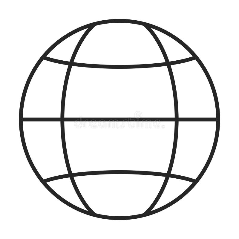 Internet Web Globe Icon Outline Vector Stock Vector - Illustration of ...