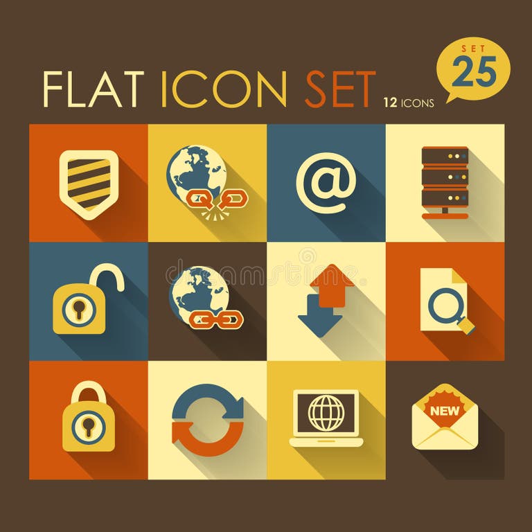 Internet & Web Icon Set Stock Vector - Illustration of group, design ...