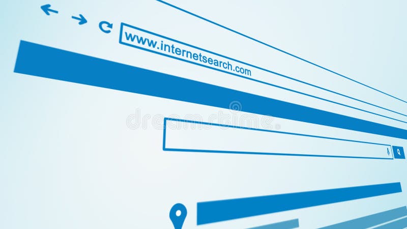 Internet Web Search Engine Close Up 3D Perspective Stock Illustration ...