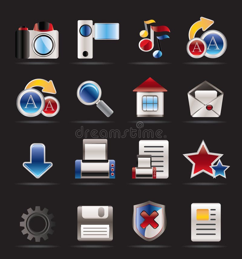 Internet and Website Icons stock vector. Illustration of document ...