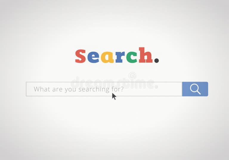 Internet, Website and Search Engine with Bar on Screen for Research ...