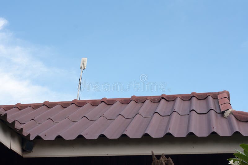 Internet wifi on the roof stock photo. Image of roof - 54918652