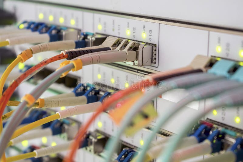 Telecommunications Cables are Connected To the Main Server. Internet ...