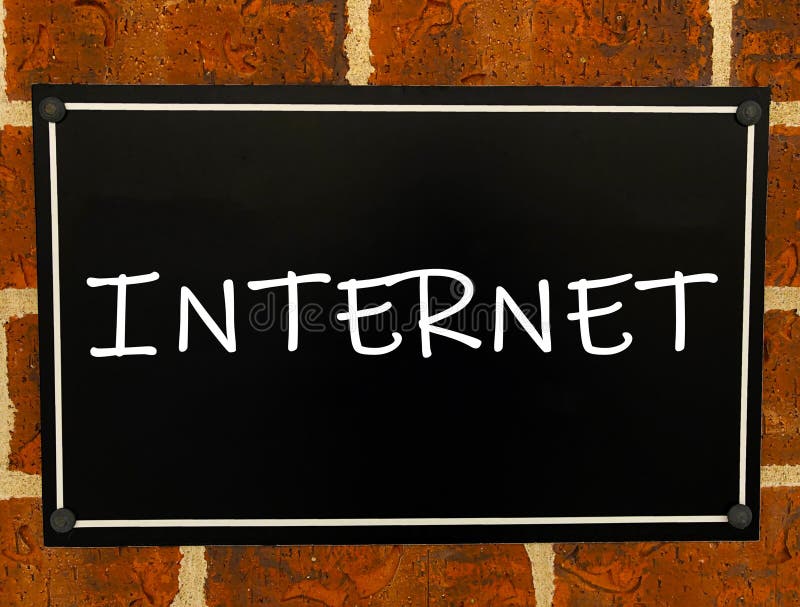 Internet word on board. stock photo. Image of cloud - 173382648