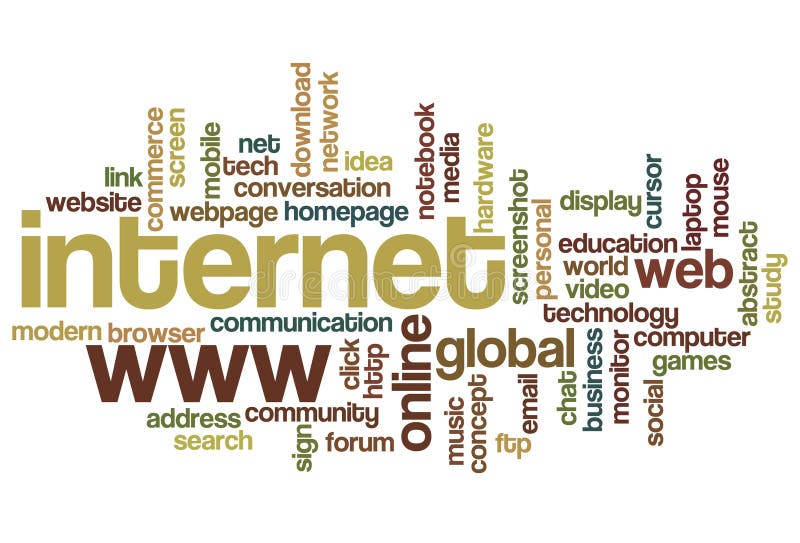 Internet - Word Cloud stock illustration. Illustration of conceptual ...