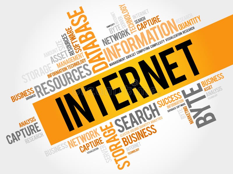 Internet word cloud stock illustration. Illustration of communication ...