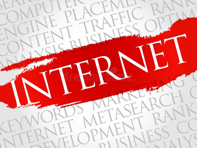 INTERNET word cloud stock illustration. Illustration of collage - 205713078