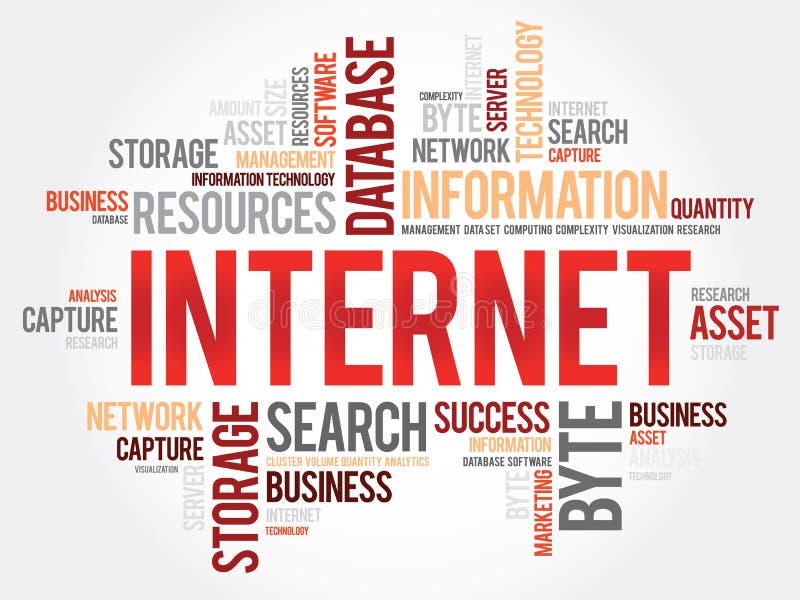 Internet word cloud stock illustration. Illustration of media - 205521008
