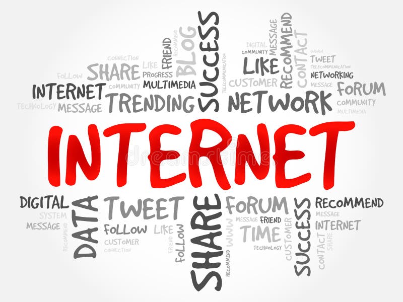 Internet word cloud stock illustration. Illustration of connection ...