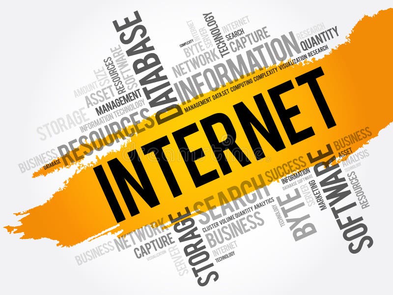 INTERNET Word Cloud Collage Stock Photo - Image of background, internet ...