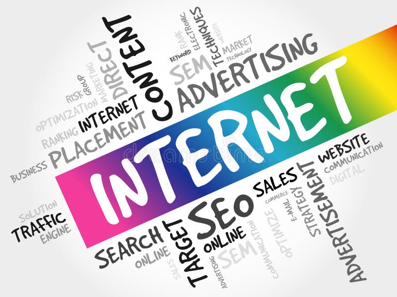 Internet word cloud stock illustration. Illustration of internet ...