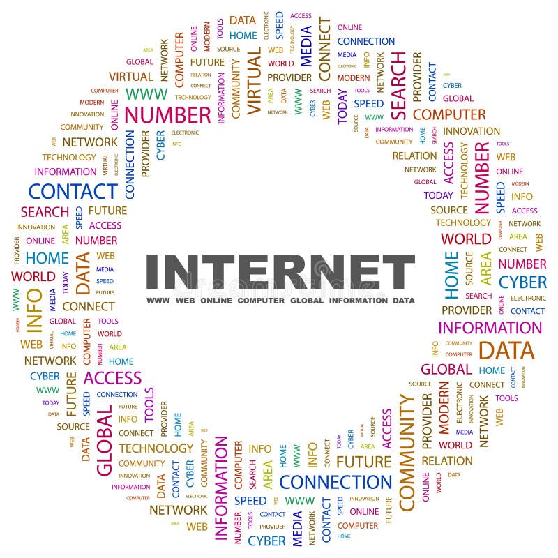 Internet Word Cloud stock vector. Illustration of group - 17385921