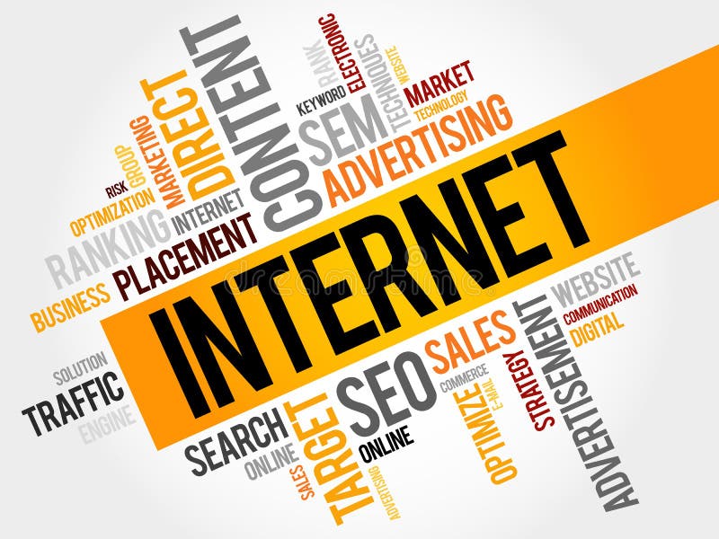 INTERNET word cloud stock illustration. Illustration of keywords ...
