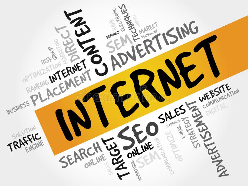 INTERNET word cloud stock illustration. Illustration of multimedia ...