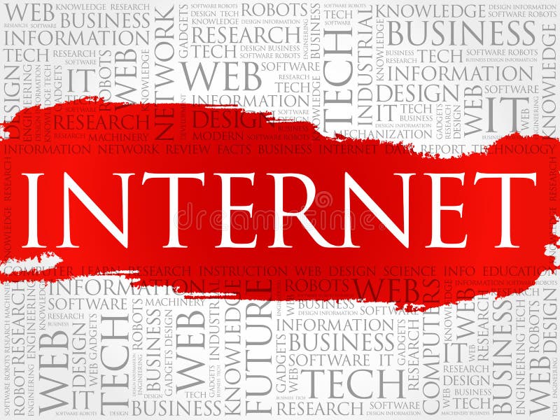 Internet word cloud stock illustration. Illustration of unlimited ...