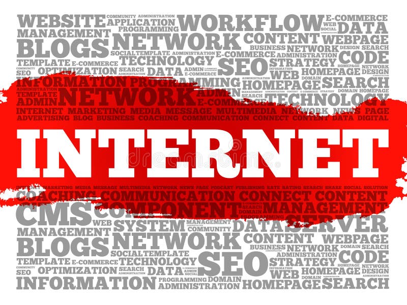 Internet word cloud stock illustration. Illustration of computer ...