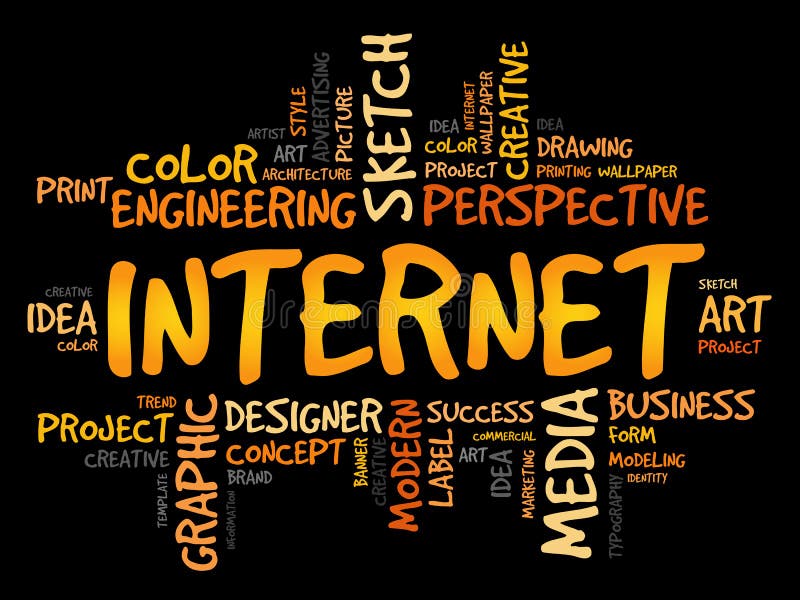 INTERNET word cloud stock illustration. Illustration of graphic - 200317323
