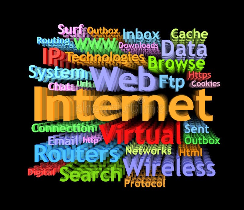 Internet Word Cloud stock vector. Illustration of group - 17385921