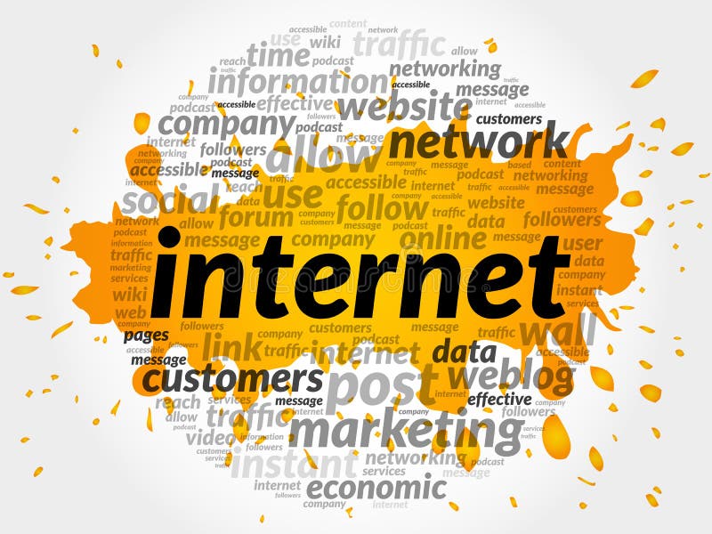 INTERNET Words Cloud Concept Stock Image - Image of communicate ...