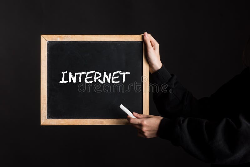 Internet Written on a Chalkboard Stock Photo - Image of operating ...