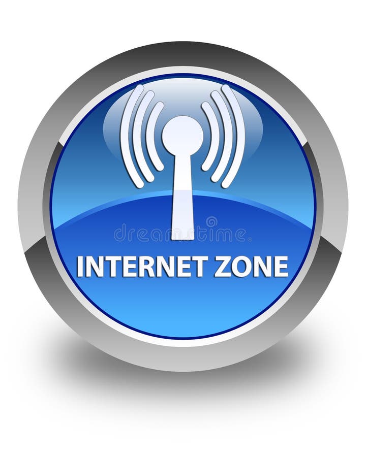 Internet Zone (wlan Network) Glossy Blue Round Button Stock ...