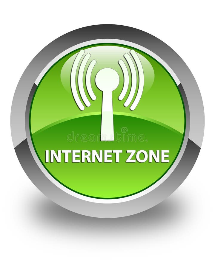 Internet Zone (wlan Network) Glossy Green Round Button Stock ...